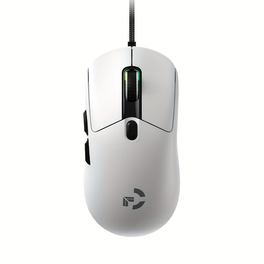 Игровая проводная мышь 12800 DPI с RGB подсветкой и программированием макрокнопок, белый цвет