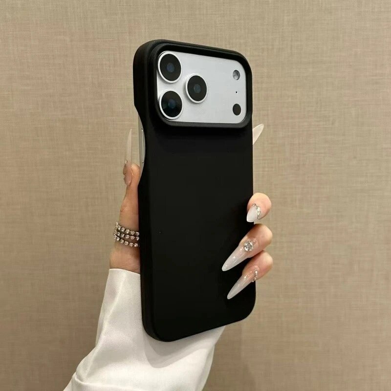 Ультратонкий матовый чехол для телефона Candy из ТПУ для iPhone iPhone17 Про Макс, Черный, черный