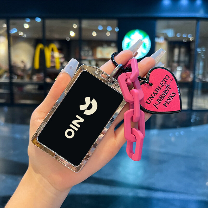 Серебряная одинарная оболочка с сердечной бренд-застежкой NFC карта ключевой чехол для NIO ES6 ET5T EC6 ES8