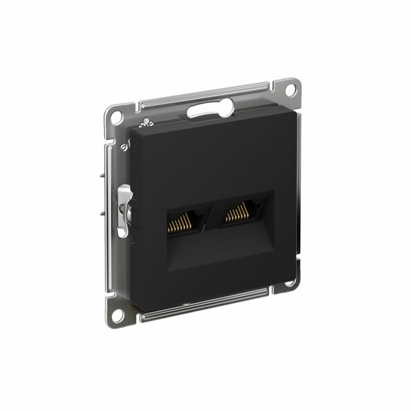 Розетка компьютерная 2-м AtlasDesign RJ45 кат.5E механизм карбон SE ATN001085