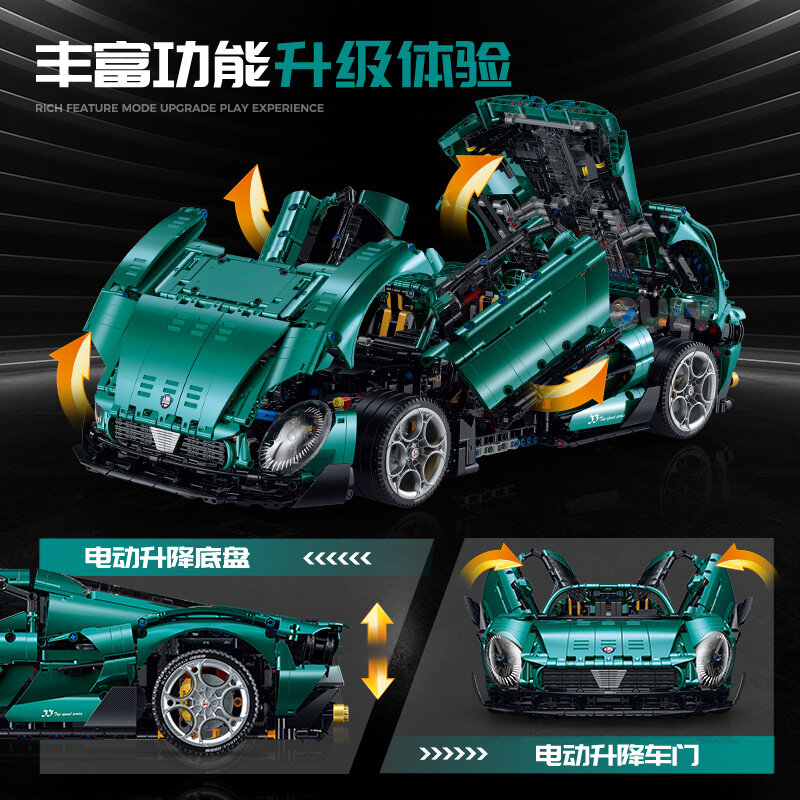 Конструктор Guli 10621 Supercar Series 1:8 Alpha Romeo, высокая сложность сборки, игрушка для мальчика