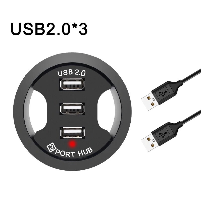 USB 2.0 хаб 3 порта черный