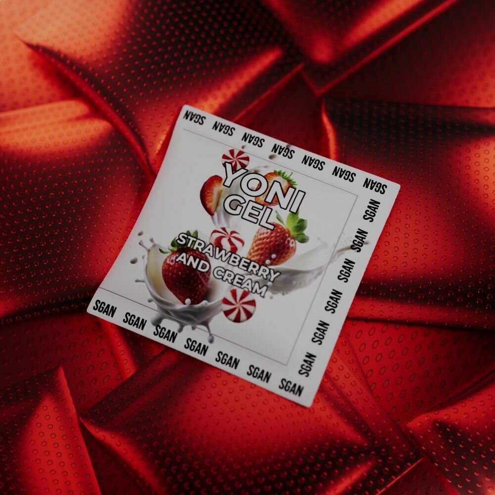 Саше лубриканта для орального секса SGAN со вкусом клубники со сливками - 5 мл, SGAN,