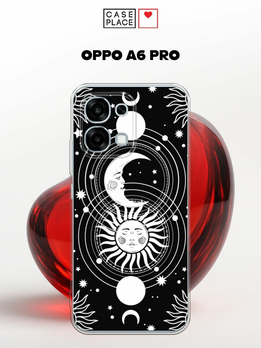 Чехол на Oppo A6 Pro / Оппо A6 Про с принтом Дуэт Солнца и Луны