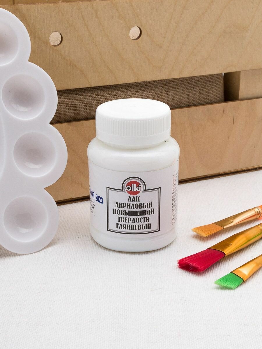 Лак акриловый глянцевый для творчества, повышенной твердости, 100 мл, Olki