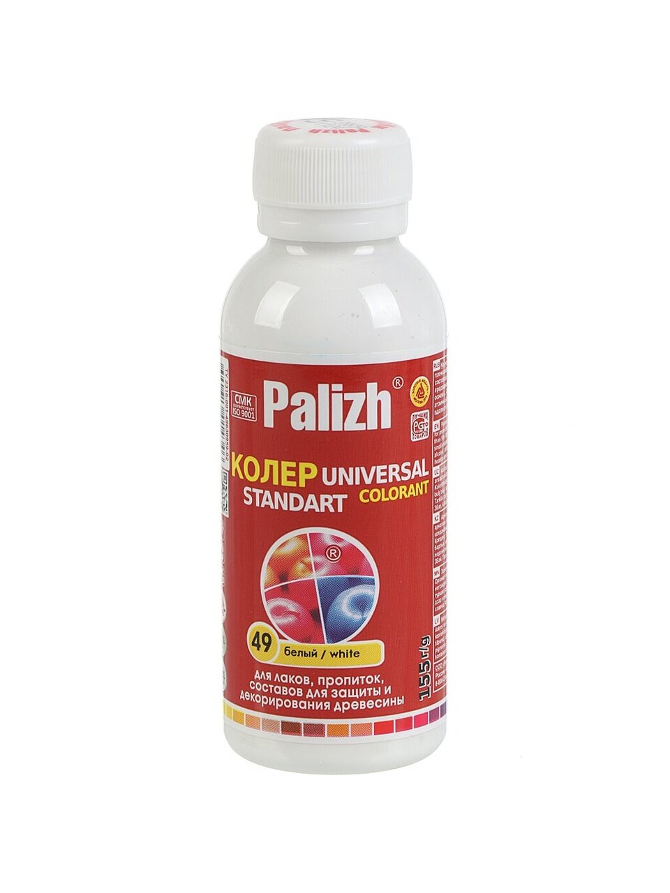 Универсальная колер паста Palizh №49 белый цвет, 100 мл для колеровки эмалей, лаков и защитных составов