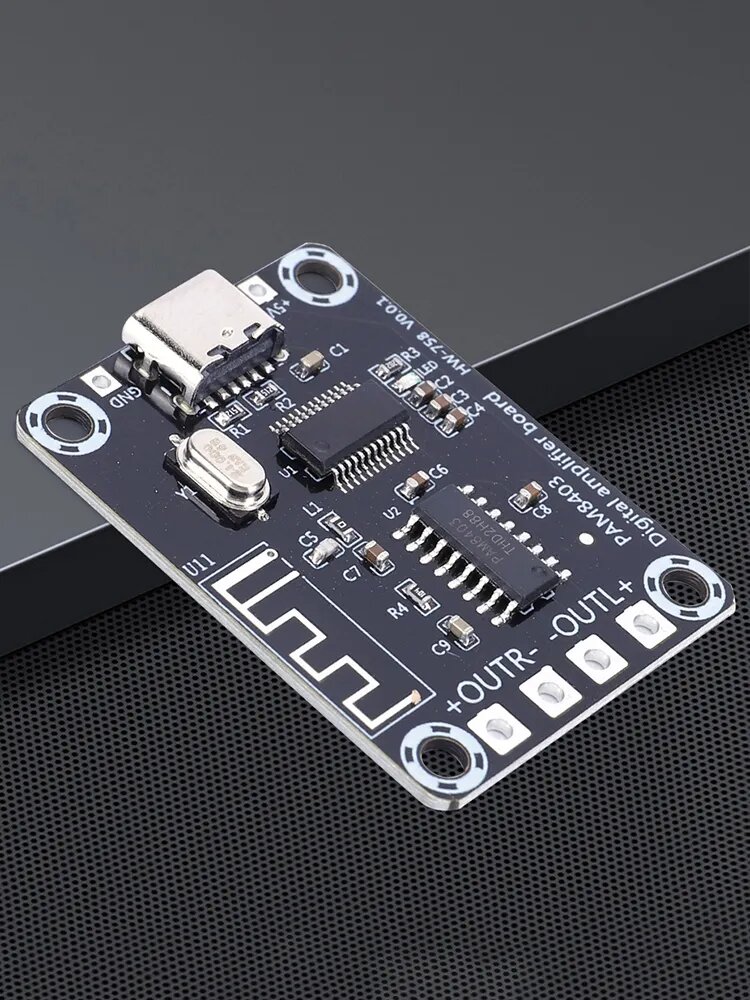 PAM8403 Bluetooth-усилитель аудио, USB-C, 5 Вт, Bluetooth 5.0