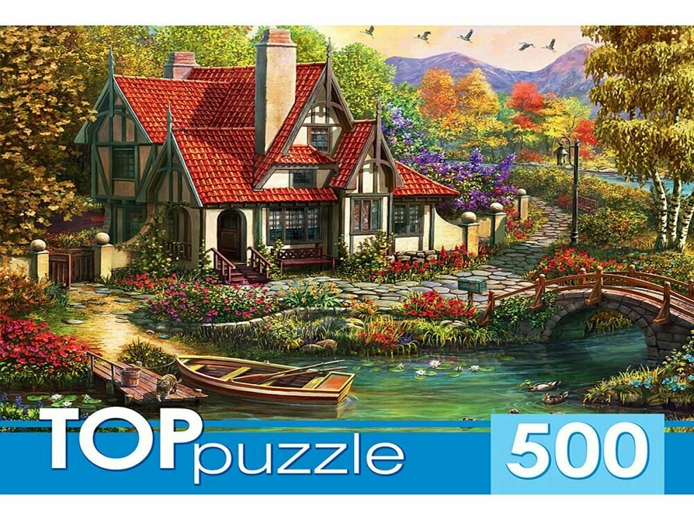 Puzzle/пазлы 500 элементов "Домик у пруда" (ХТП500-4228)