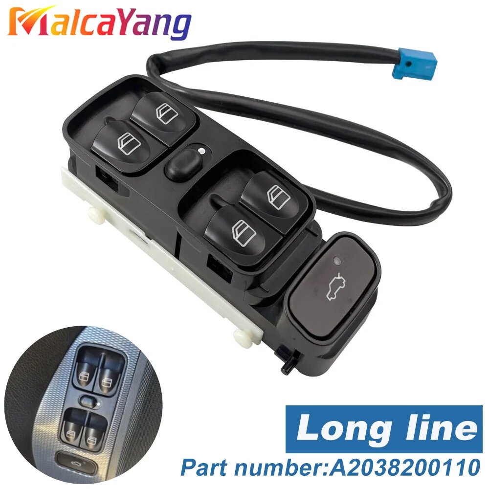 Переключатель стеклоподъемников Mercedes W203 Long line 36.5CM