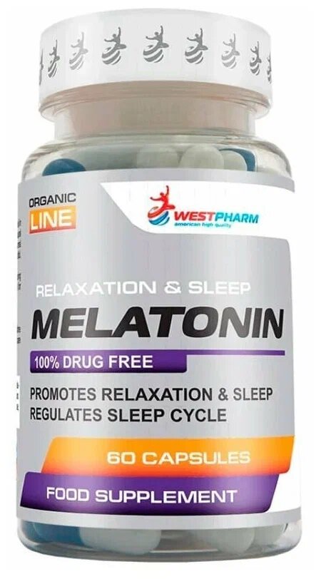 Антиоксидант WestPharm "Melatonin", 60 капсул, для нормализации сна