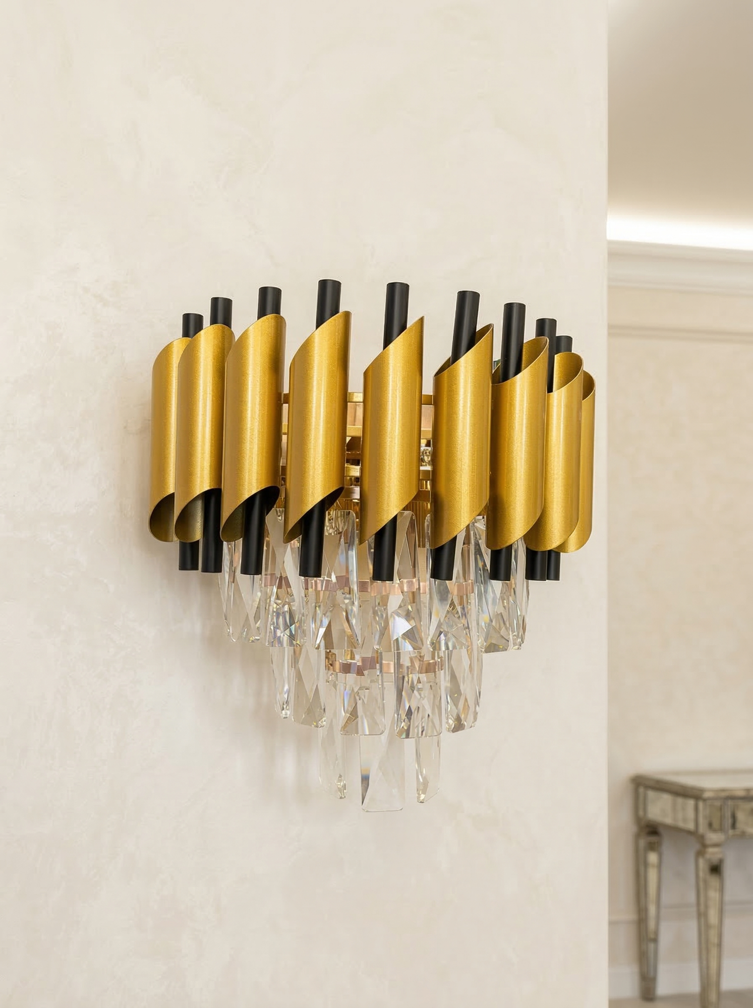 Настенный светильник дизайнерский, бра хрустальная Свет Столицы, цоколь Е14