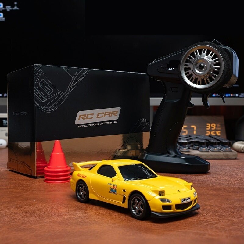 Мини-дрифт-кар 1:43 4WD 2.4G, полный пропорциональный контроль, 3 скорости, подсветка, Type-C зарядка, игрушка для стола