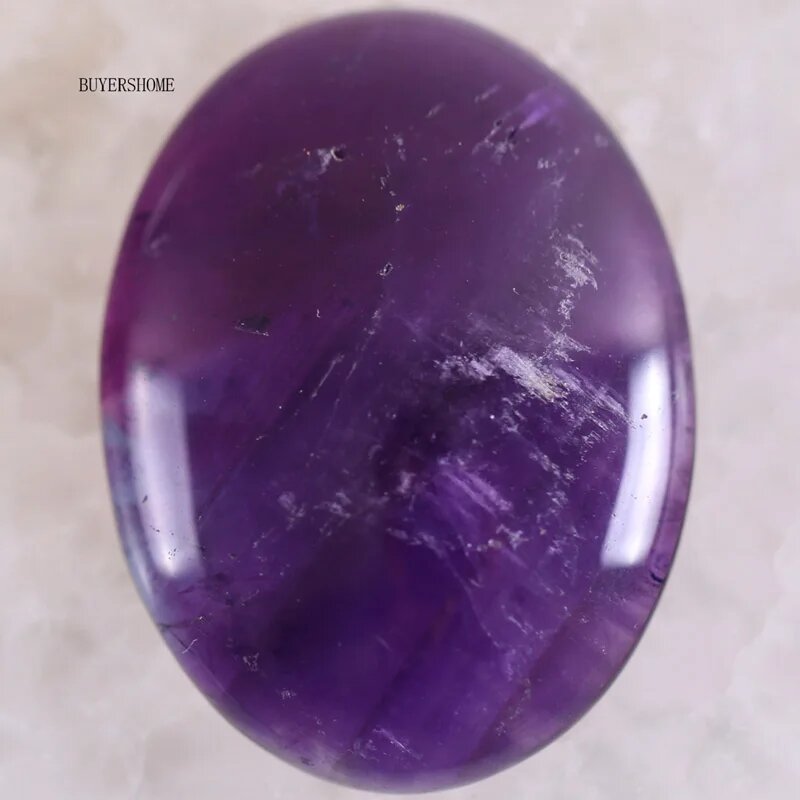 Кабошон BUYERSHOME из малахита, розового кристаллы и оникса 30x40 мм, 1 шт. Фиолетовый, Amethyst