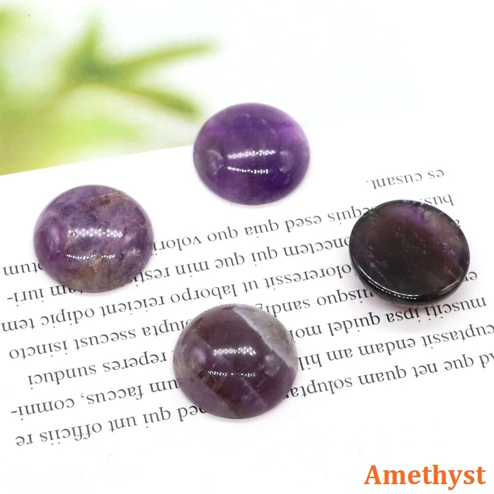 Кабошоны Аметист, круглые бусины 6 мм, фиолетовый