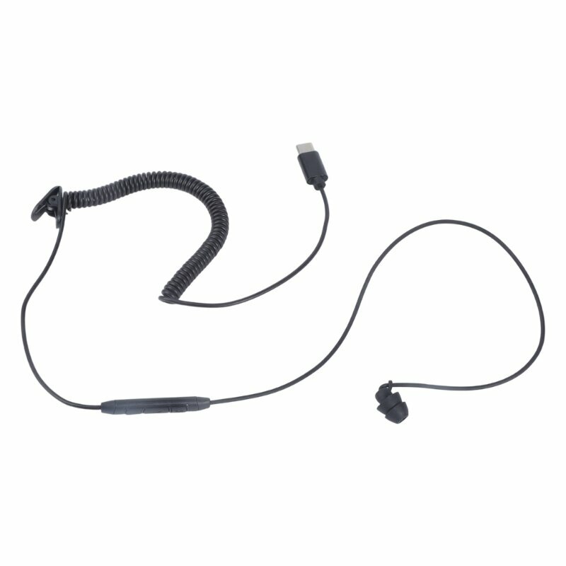 Наушники с Одним Ухом, Выдвижной Кабель USB C, Регулировка Звука Для Безопасного Использования На открытом воздухе, Совместимые Мобильные Устройства