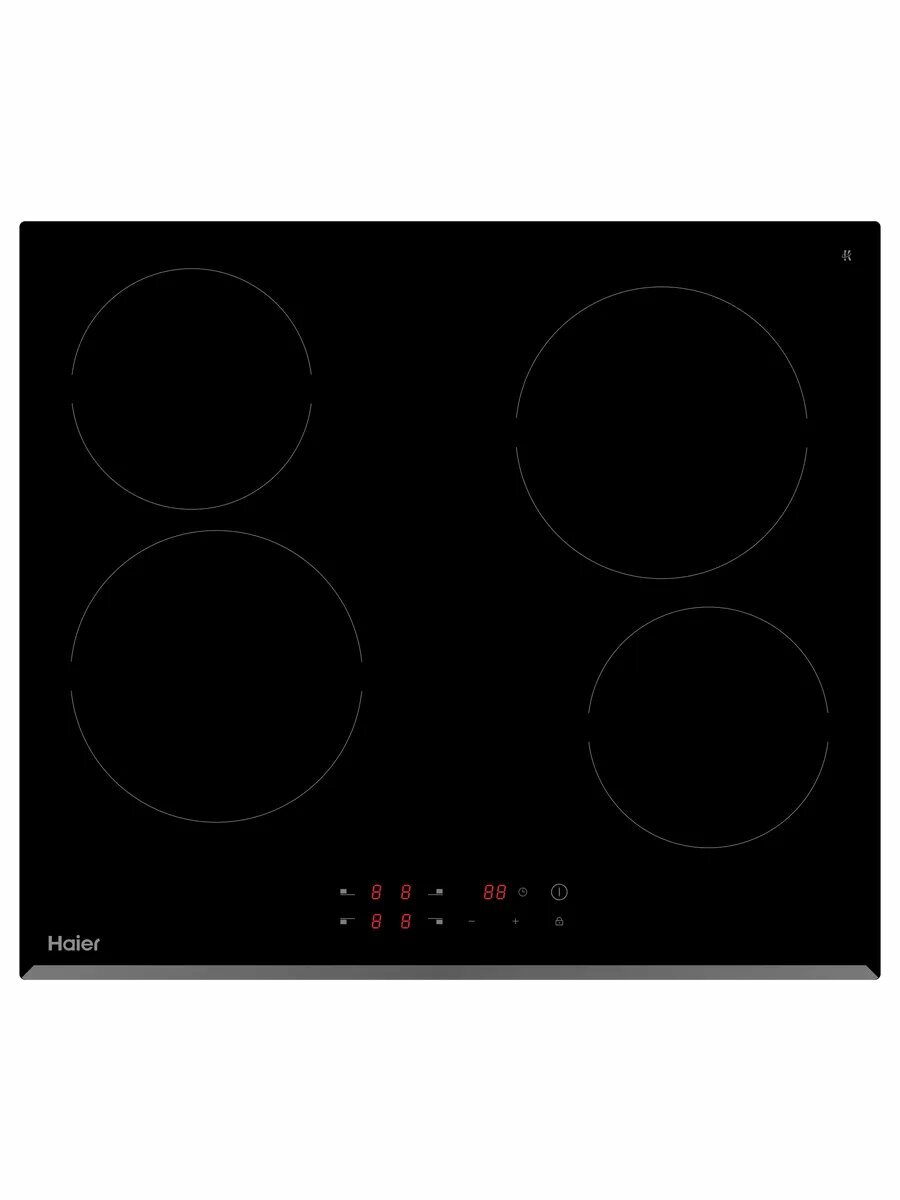 Варочная панель Haier HHY-C64RVB черный, 6 кВт, 4 конфорки, HiLight, быстрый нагрев, стеклокерамика