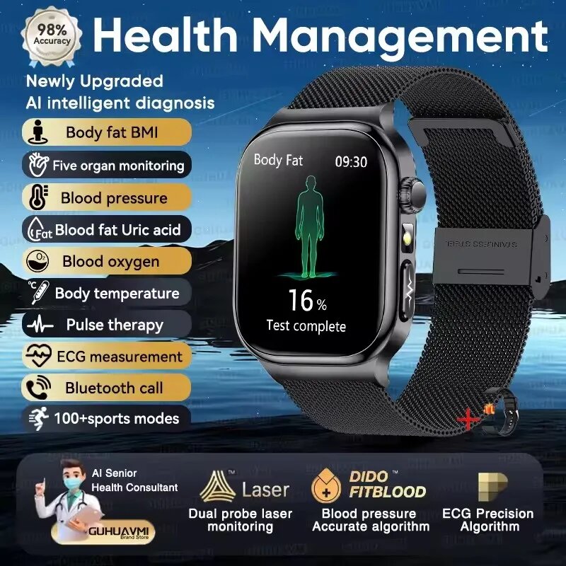 SmartWatch 2026 Черный, Black Mesh Belt
