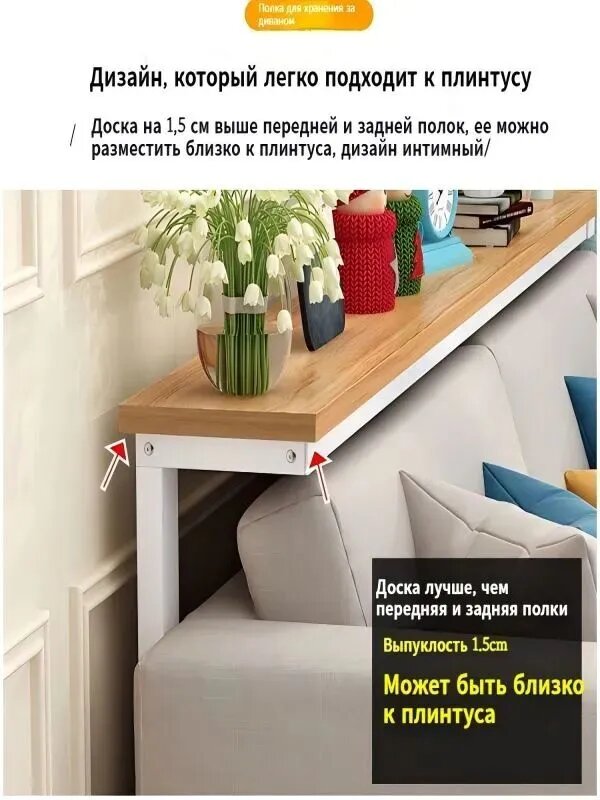 Консоль, белый, черный матовый, 80х20х90 см, металл, ДВП, стиль лофт — фото 1
