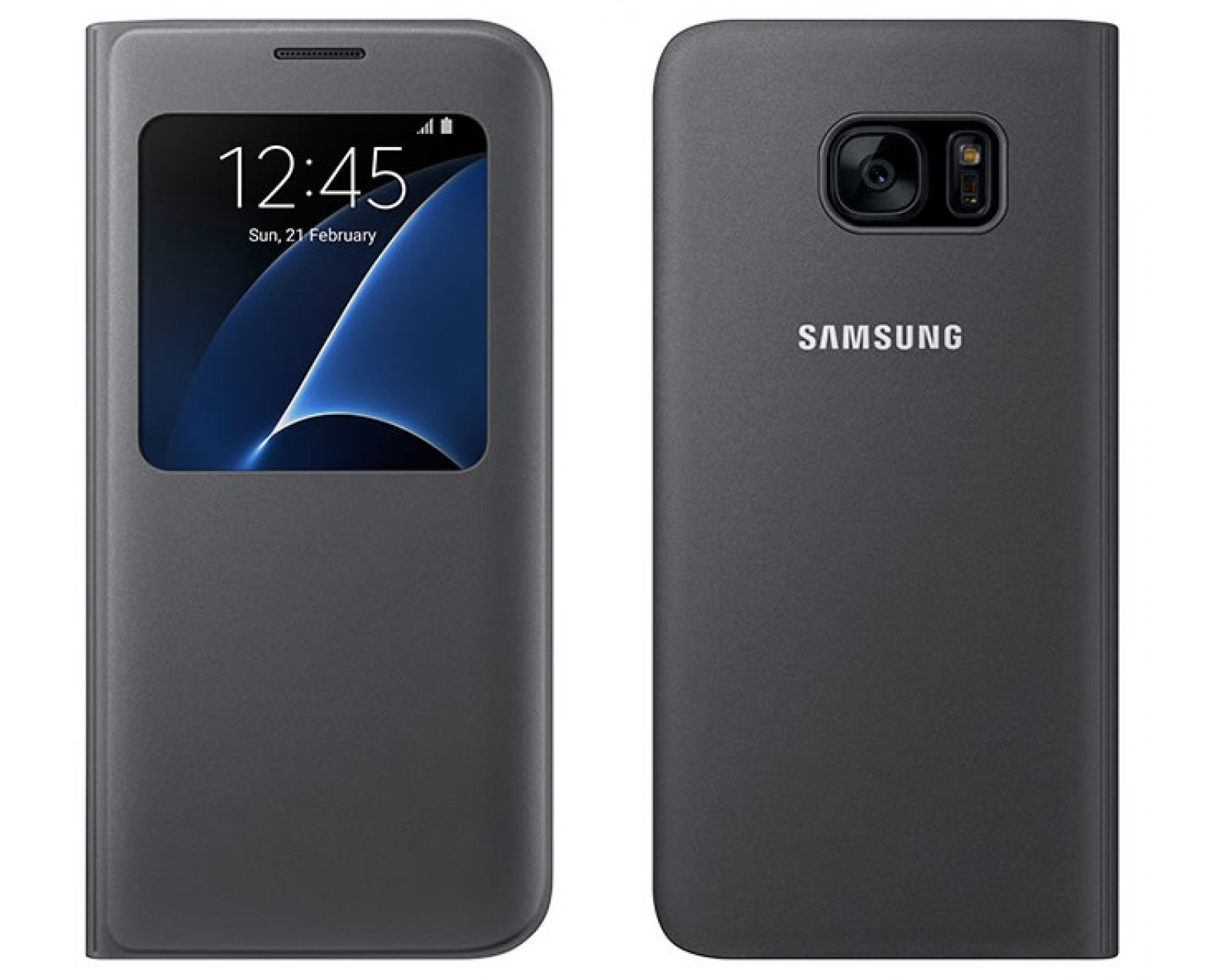 Чехол-книжка Чехол. ру для Samsung Galaxy S7 G930 / G9300 с окошком водоотталкивающий черный