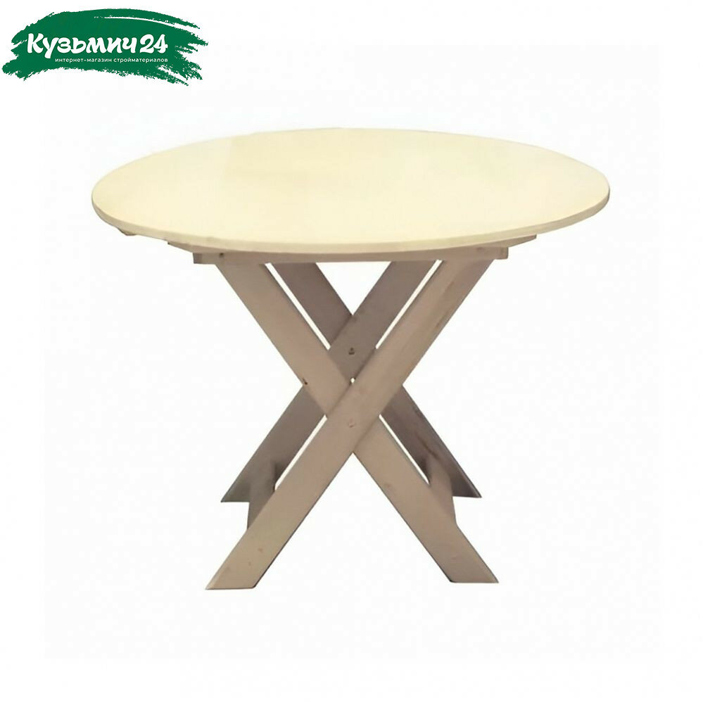 Стол круглый раскладной диаметр 1000 мм, Липа, из натуральной древесины