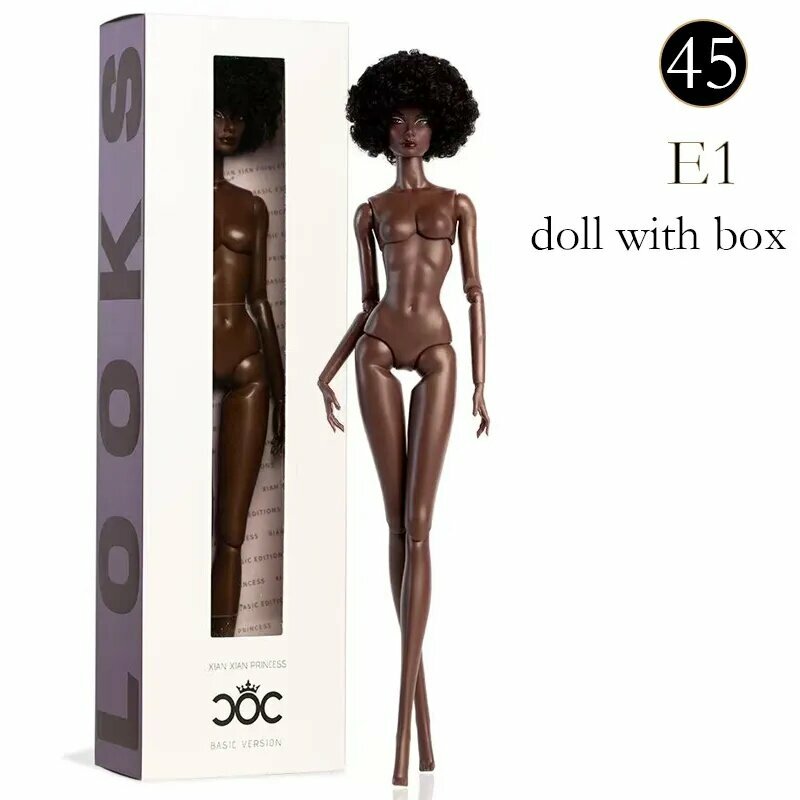 Мода 12 дюймов Супермодель 1/6 BJD Кукла, ELARA, Черные вьющиеся волосы