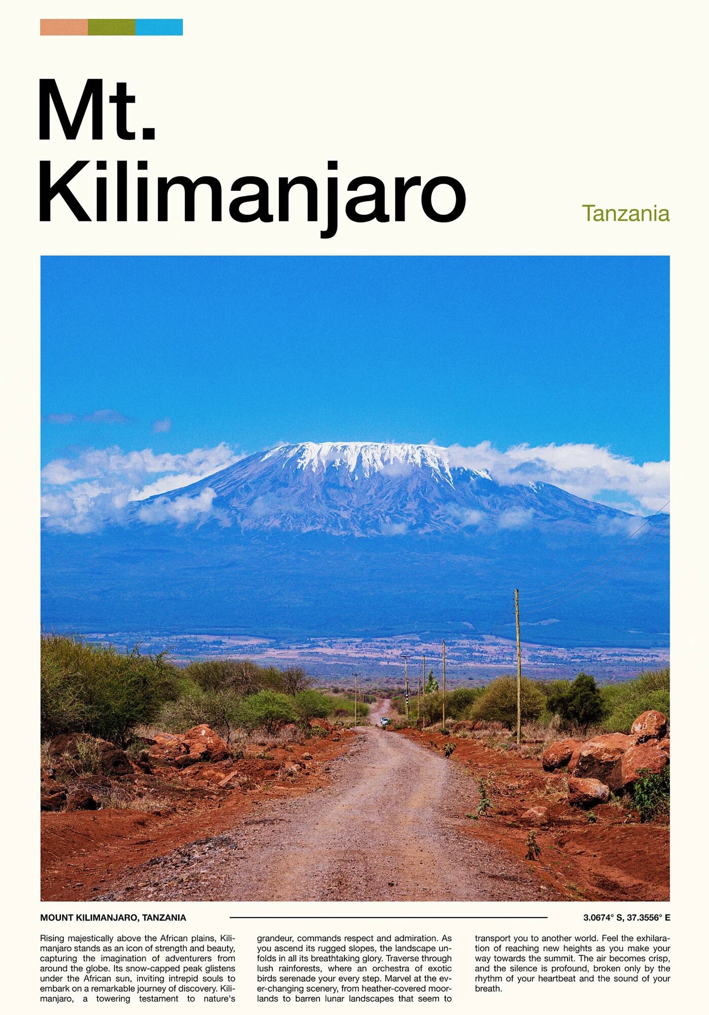 Печать на холсте "Горы реки городской лес гора Эверест гора Килиманджаро" nn-3, 30X42cm Unframed