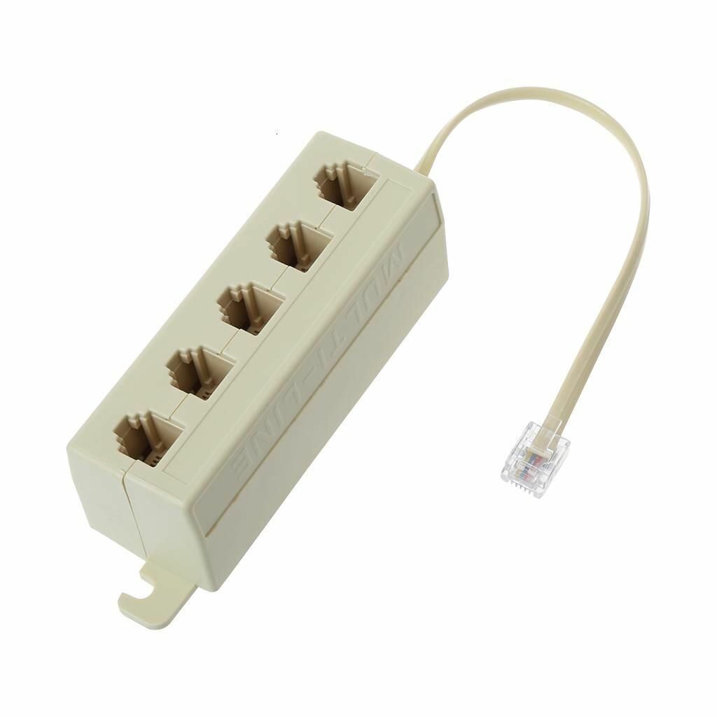 Телефонный разветвитель RJ11 6P4C, 5 выходов, Белый