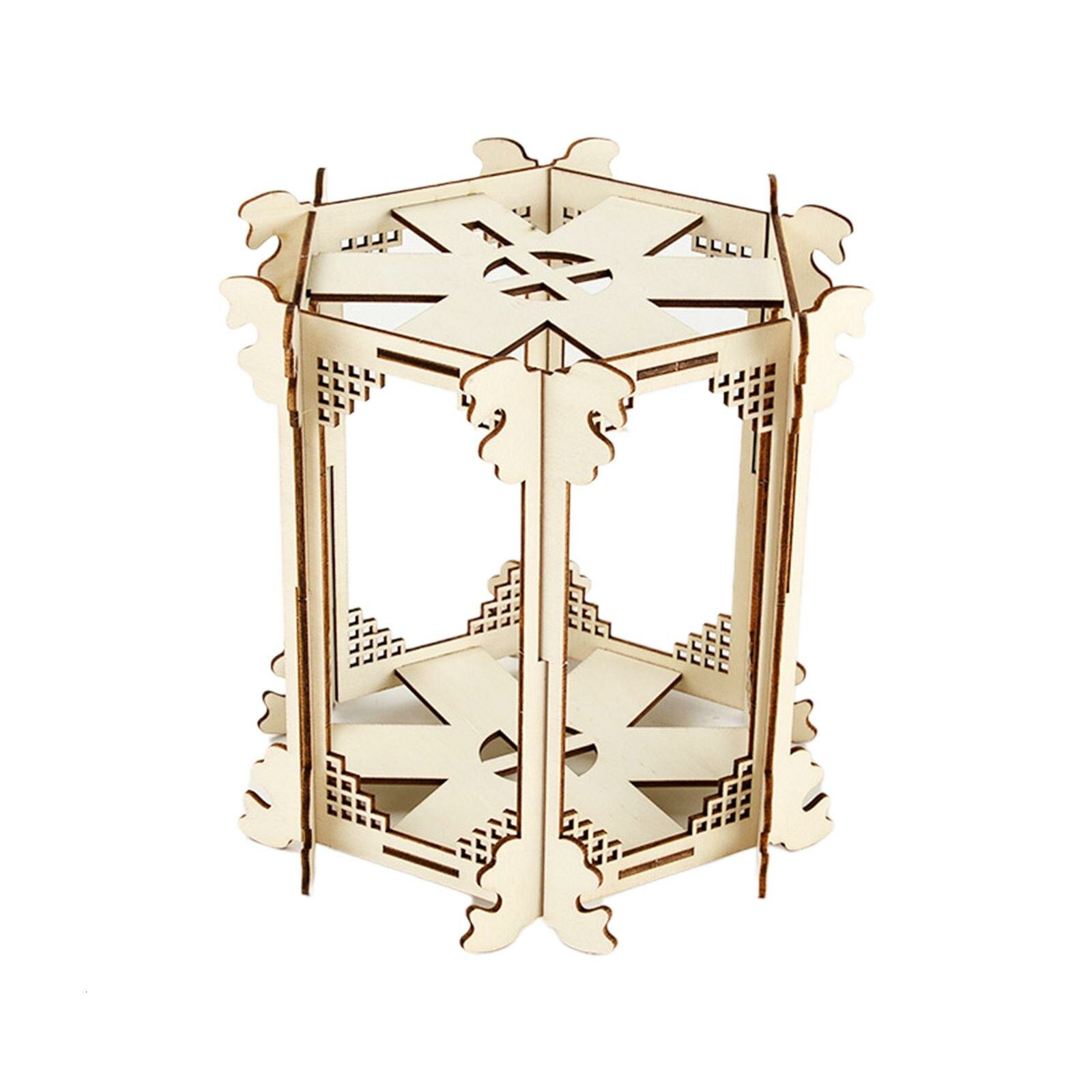 Винтажный деревянный фонарь каркас декоративный, шестиугольный фонарь