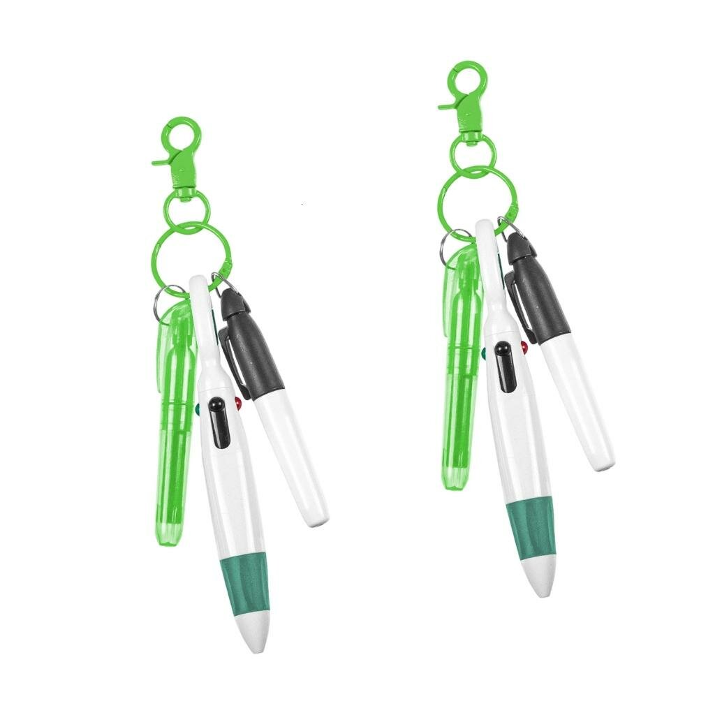 Радужные ручки с брелоком, Зеленый