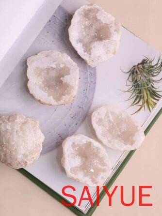 Натуральная жеода горного хрусталя 3-4cm белый кристаллический грот для очистки энергии