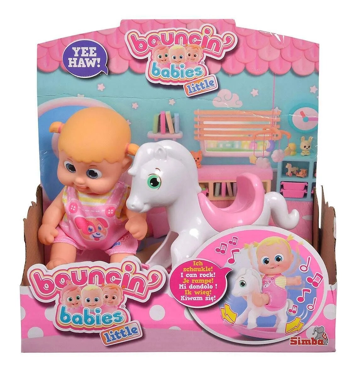 Игрушка Bouncin' Babies Кукла Бони 16 см с лошадкой-качалкой, дисплей