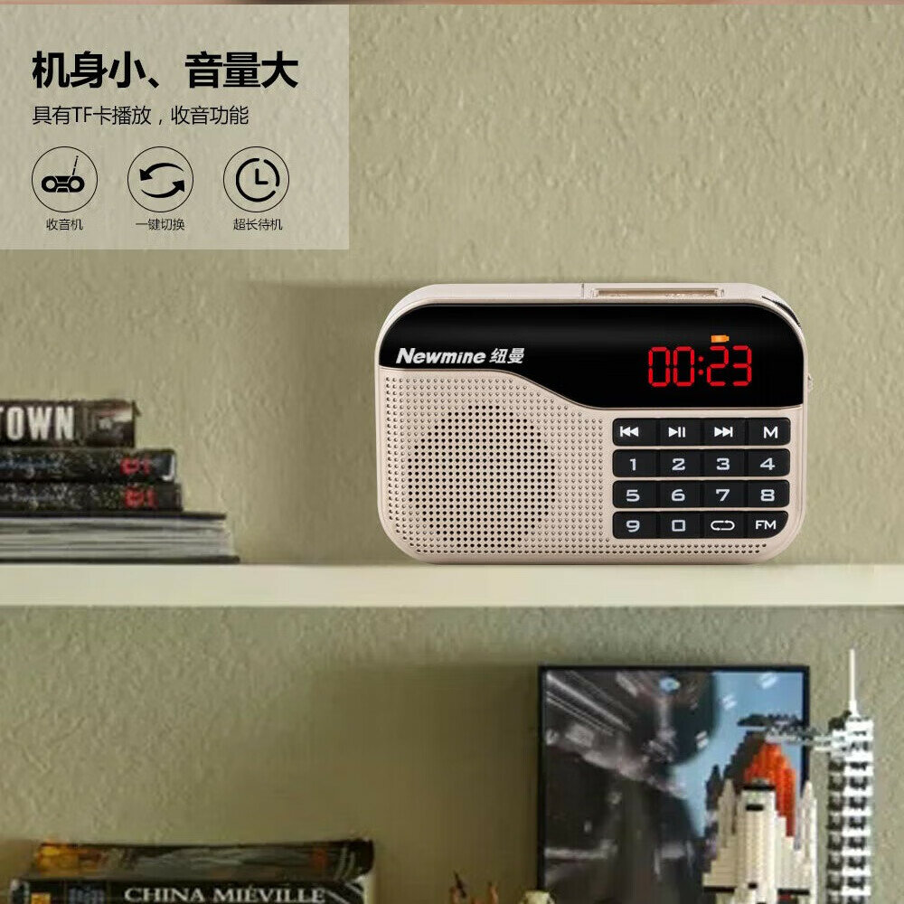 Newmine N63 Перезаряжаемый FM-радио портативный MP3-плеер с TF-картой Bluetooth-колонка для пожилых Цвет：[Стандартная