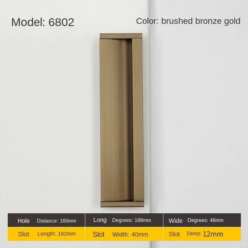 Ручка для шкафа Brushed Gold 160mm