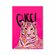 Розовый постер "Тигр Gucci" на холсте A5 15x21 см, CPB23078