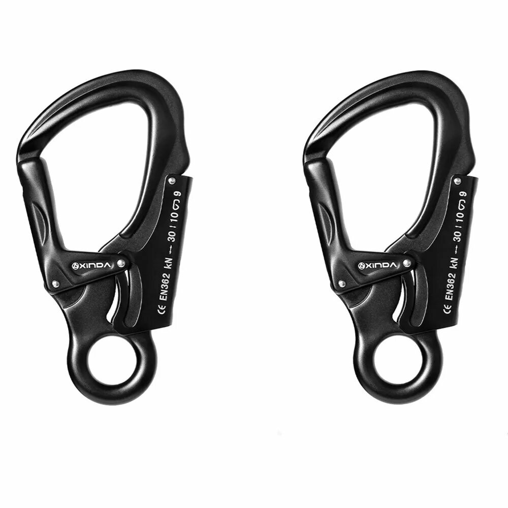 XINDA Красный Автоматический Карабин 30KN Черный, Black-2pcs