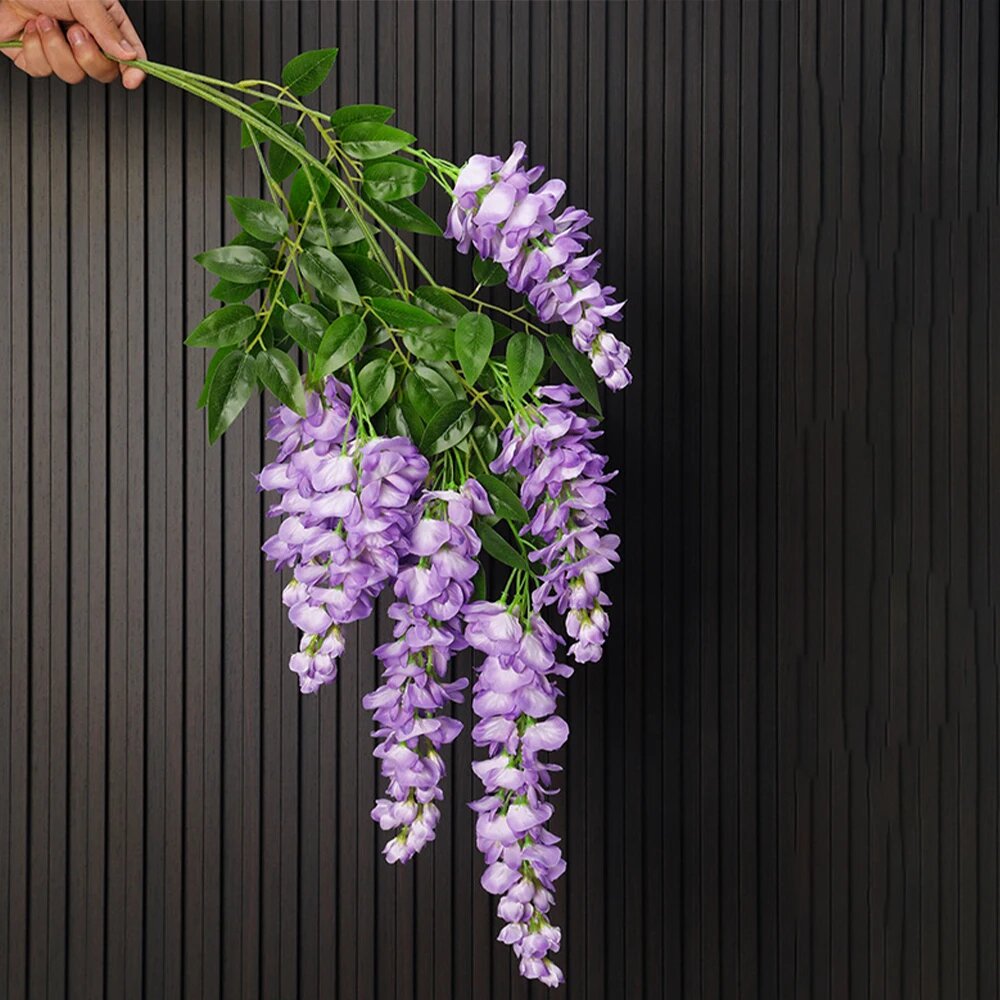 Искусственные цветы глицинии подвесная гирлянда Фиолетовый, purple