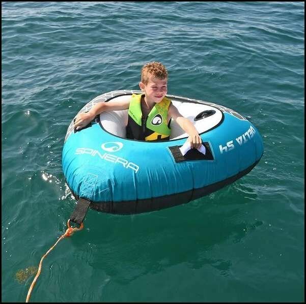 Полумешковина треугольная сине-серая (прицеп для воды) спиннера Delta 54's23 лодки, 1 место, размеры 137х137х60 см (19635), круг лыж, кольца плавания11