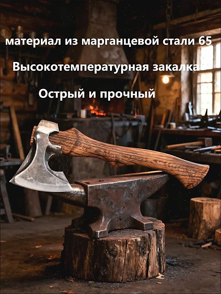 Домашняя пилка для дров, топор для рубки деревьев и кемпинга на открытом воздухе.
