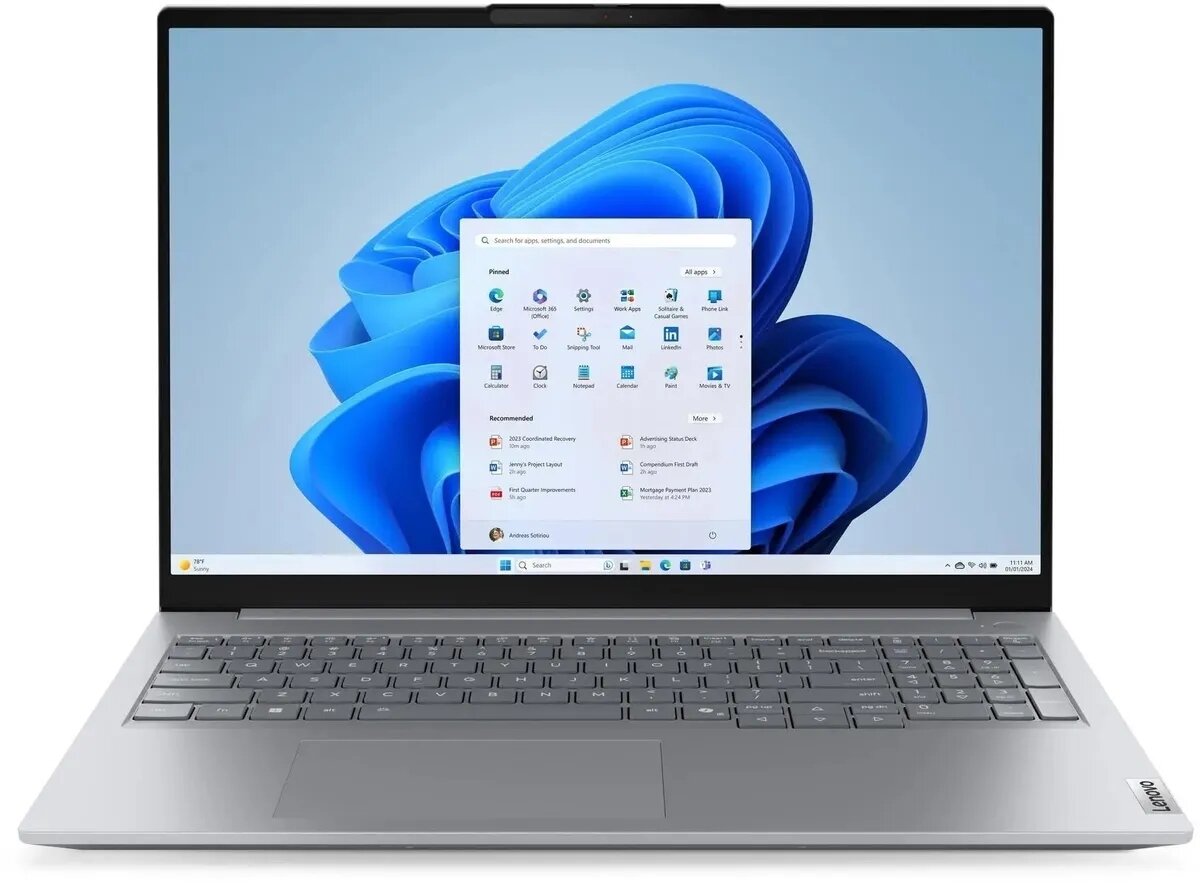 Ноутбук Lenovo Thinkbook 16 G8 IAL Core Ultra 5 225U 16Gb SSD 512Gb Intel Graphics 16" IPS WUXGA (1920x1200) без ОС grey WiFi BT Cam Bag (21SK0027GQ)