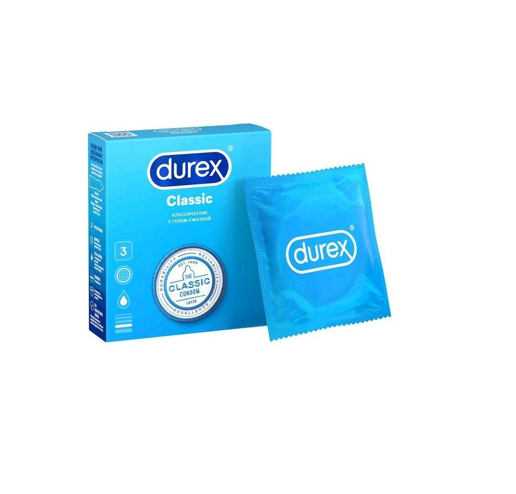 Презервативы Durex Classic, классические, 3шт