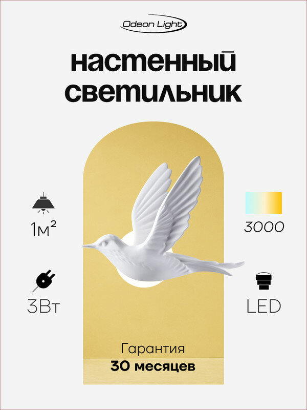 Настенный светильник ODEON LIGHT COLOMBELLA 4341/3WLA LED 1*3W белый