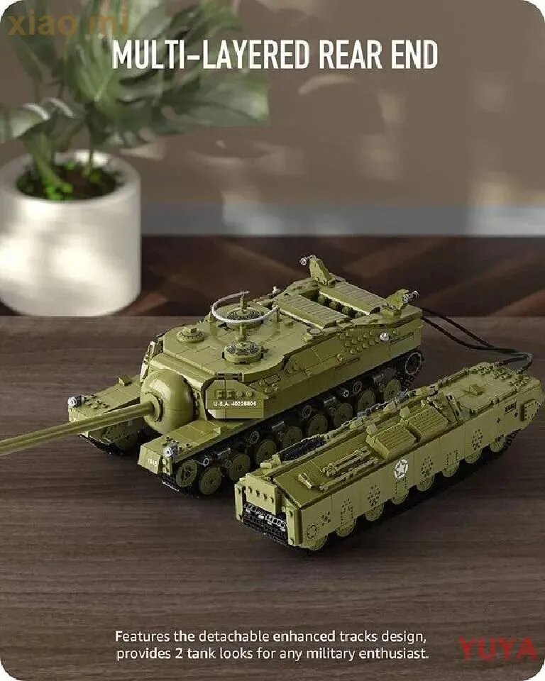 Конструктор танка T28 Super Heavy Tank, 2986 деталей, зеленый, для мальчиков, металл/пластик — фото 1