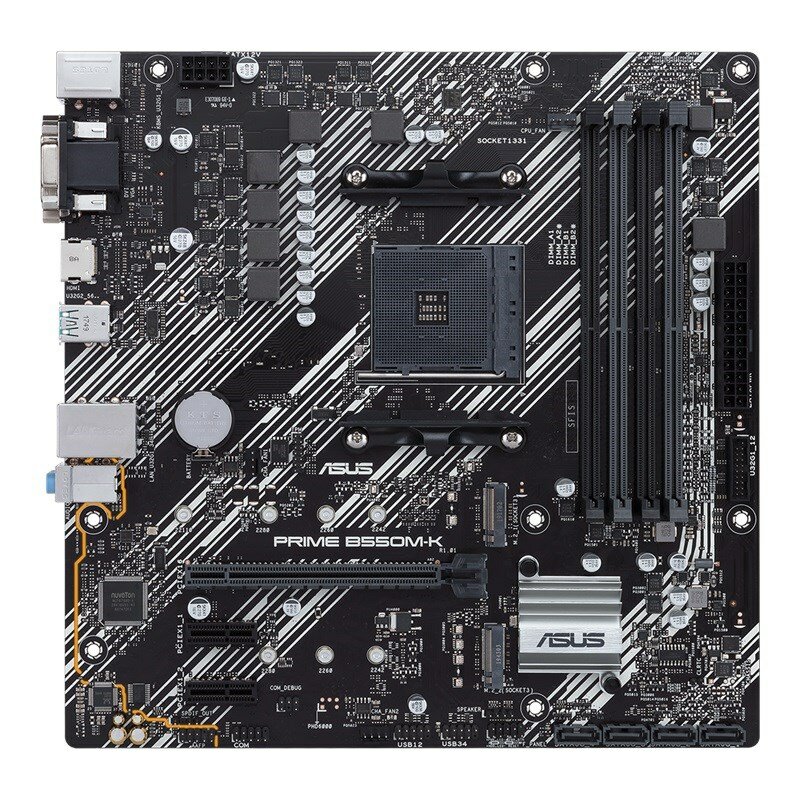 Socket AM4 ASUS PRIME B550M-K (AMD B550, 4xDDR4, USB 3.1, GLAN, 1xARGB, 2xRGB, mATX)