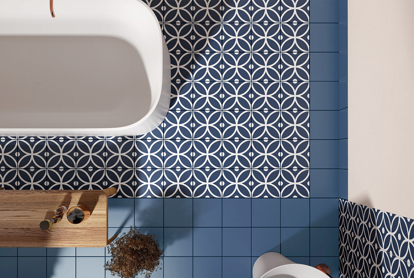 Керамогранит EQUIPE RIVOLI BERGEN AZUL матовый 20x20 25шт. (цена за 1 уп - 1м2)