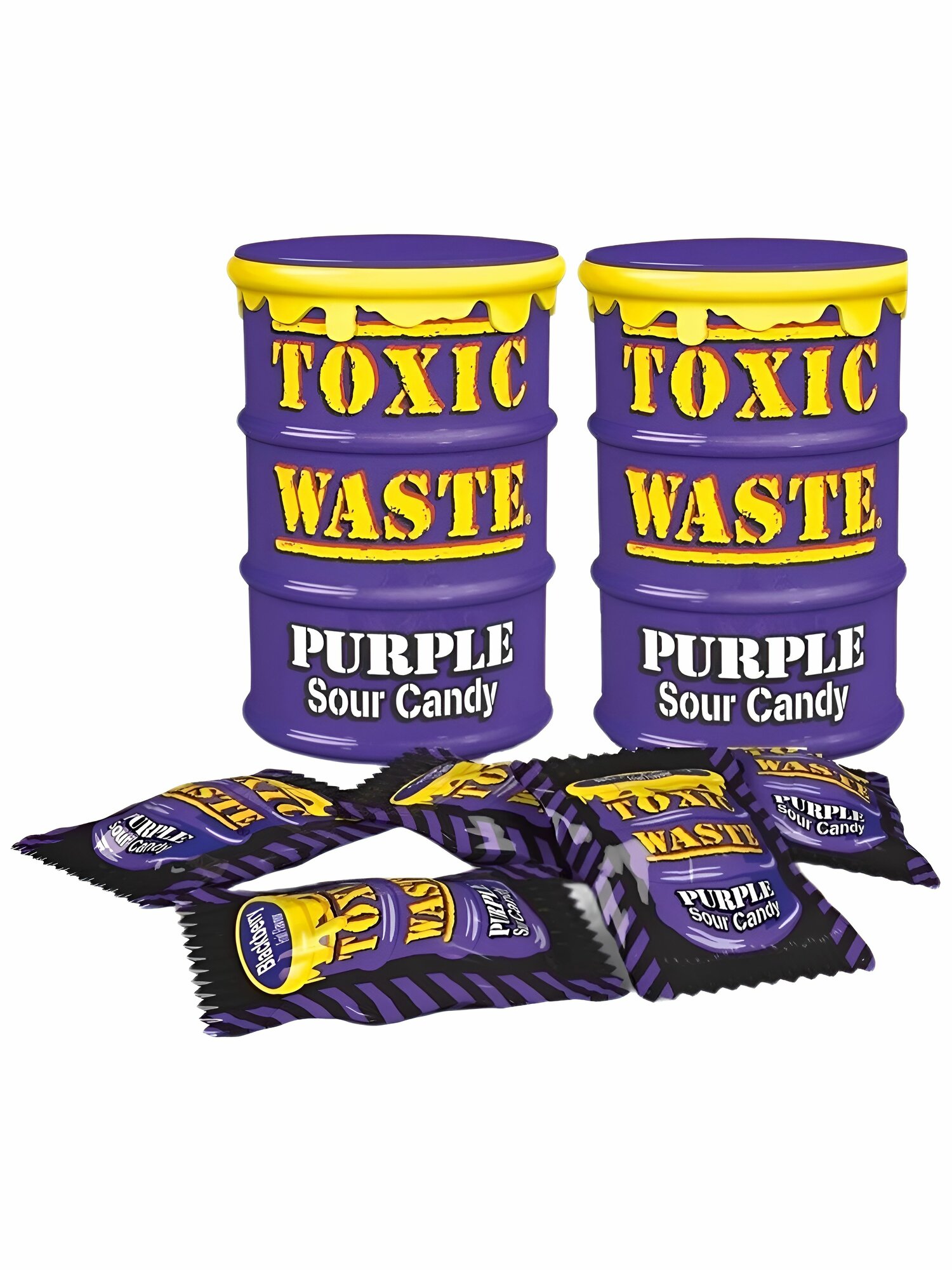 Кислые леденцы Toxic Waste Purple Drum Sour Candy (фиолетовая бочка) (США), 2 шт. по 42 грамма