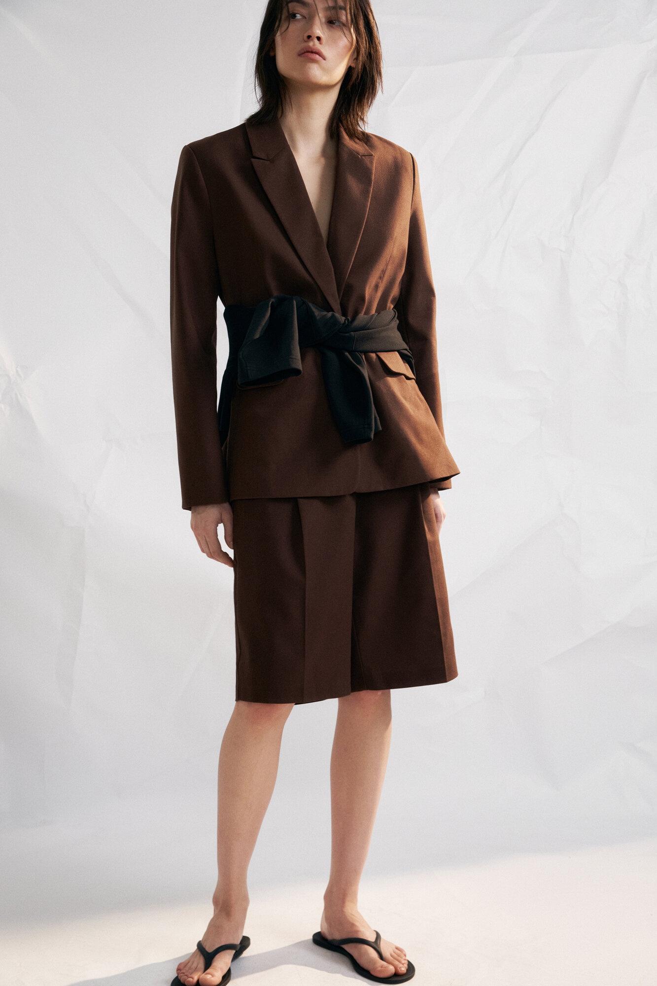 Пиджак прямого кроя со льном