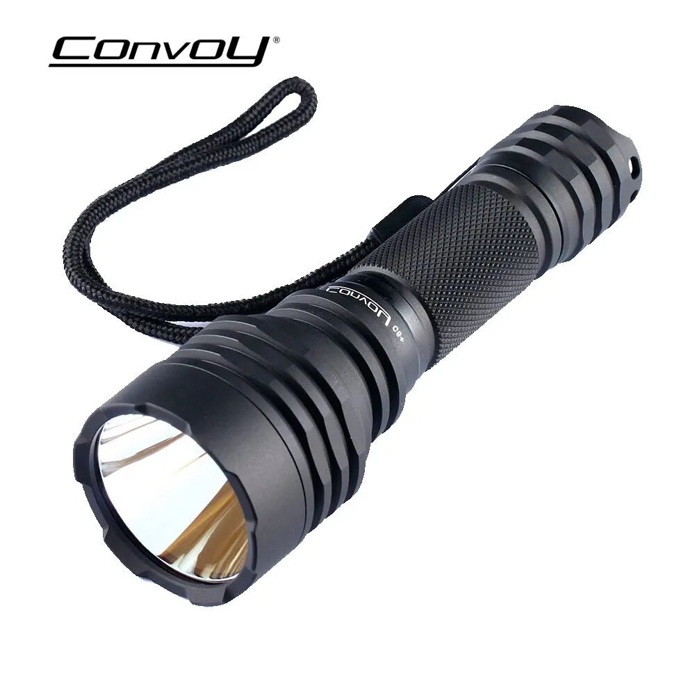 Ручной фонарь Convoy C8+ (Luminus SST40 NW) черный, дальность 400 м, 4 режима, 20W