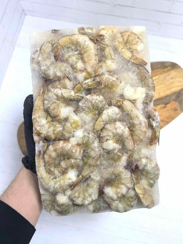 Креветка Ваннамей, без головы, в панцире, свежемороженая во льду 1,8 кг, 21/25