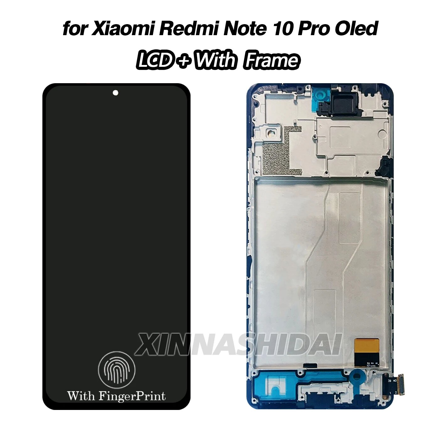 OLED высокое качество для xiaomi Redmi Note 10 Pro ЖК-дисплей с сенсорным экраном, LCD with frame