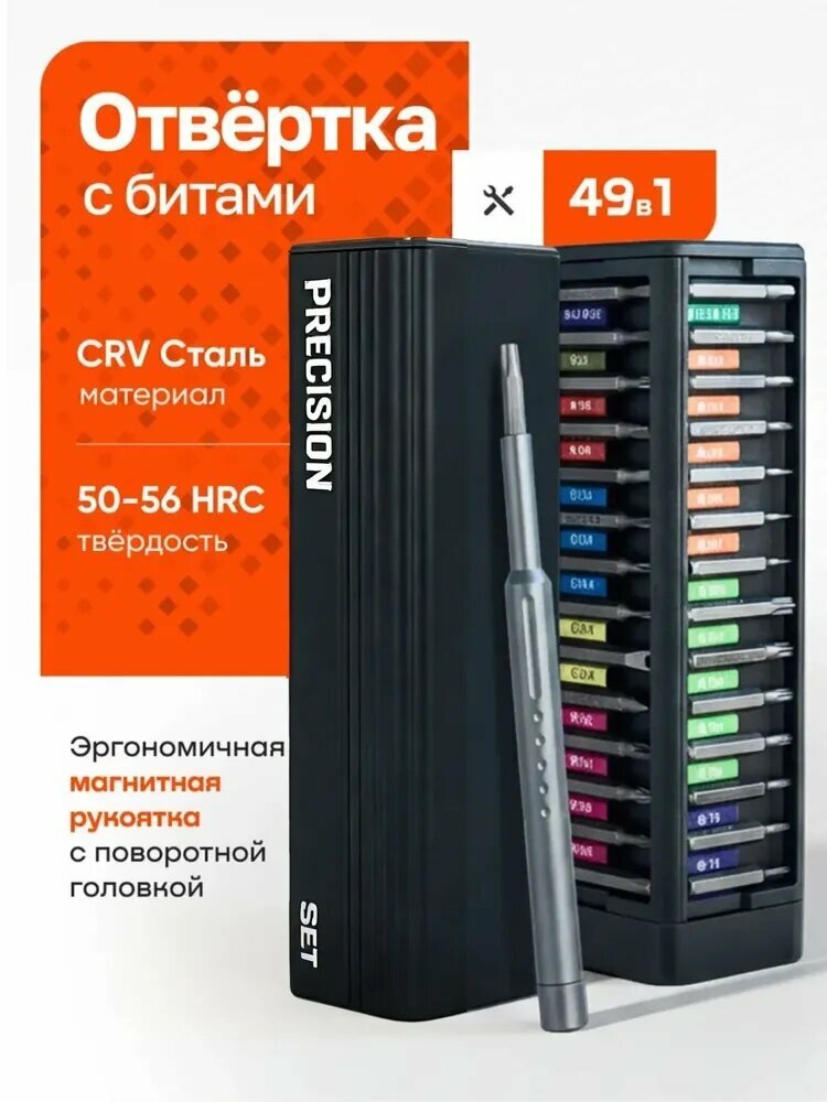 Набор отверток и бит для точных работv